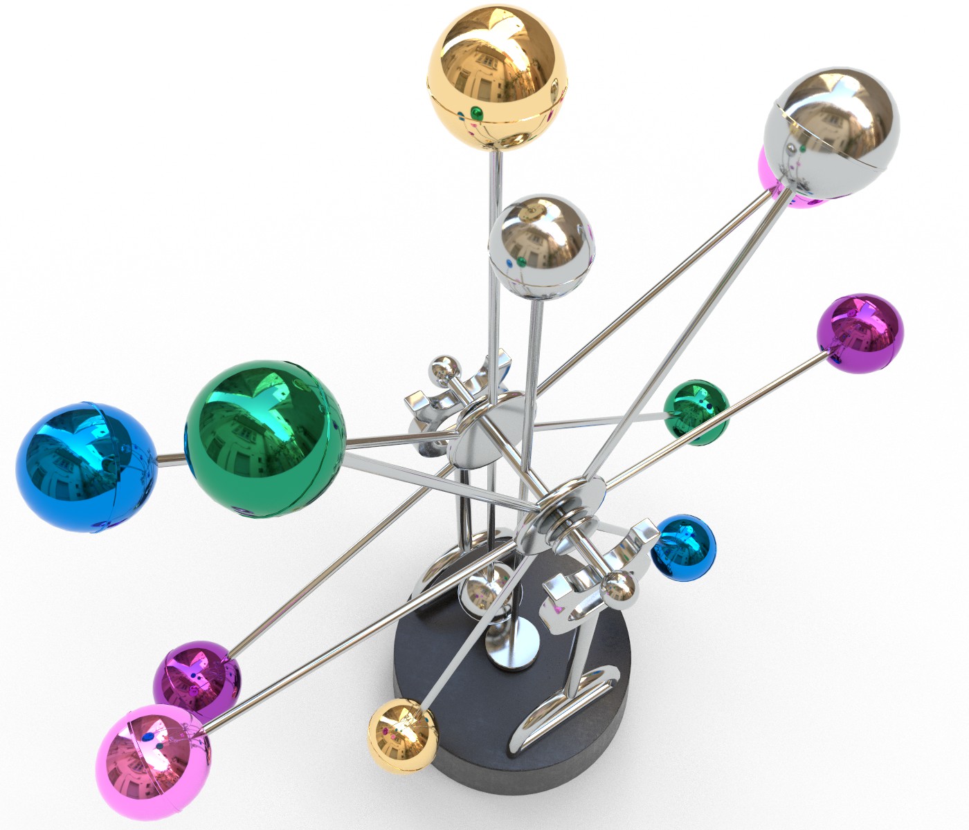 Newton pendulum creative rotating multi-colored eternal balls by ...