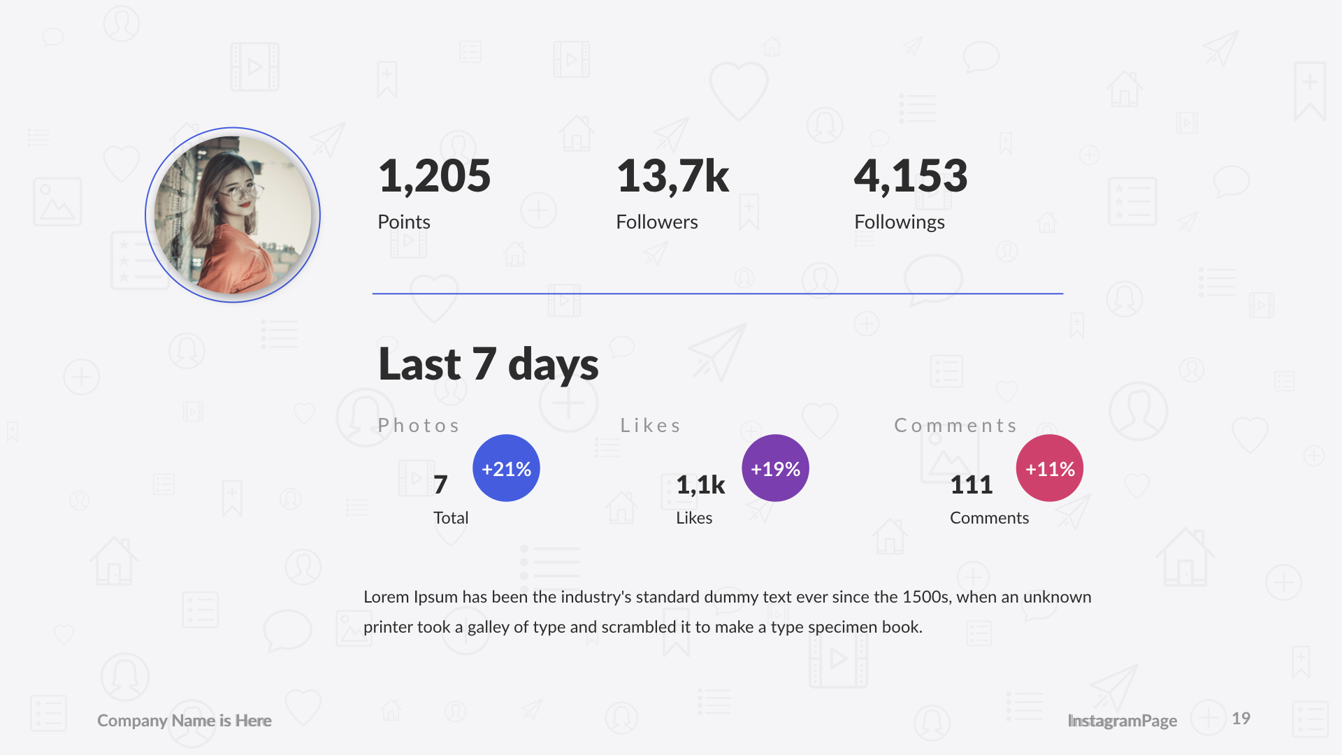 Instagram Analytics Keynote Presentation Template, Presentation Templates