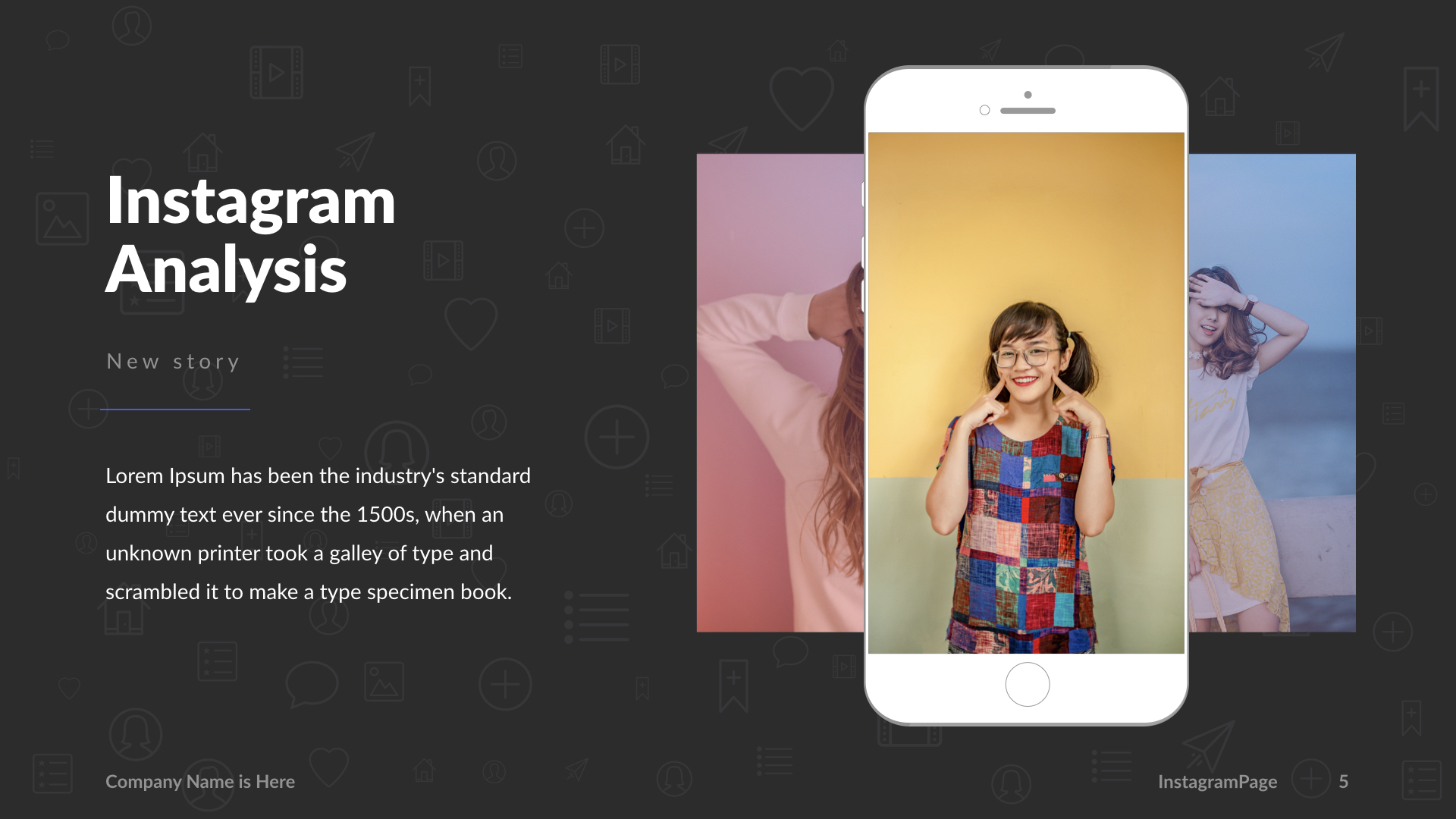 Instagram Analytics Keynote Presentation Template, Presentation Templates