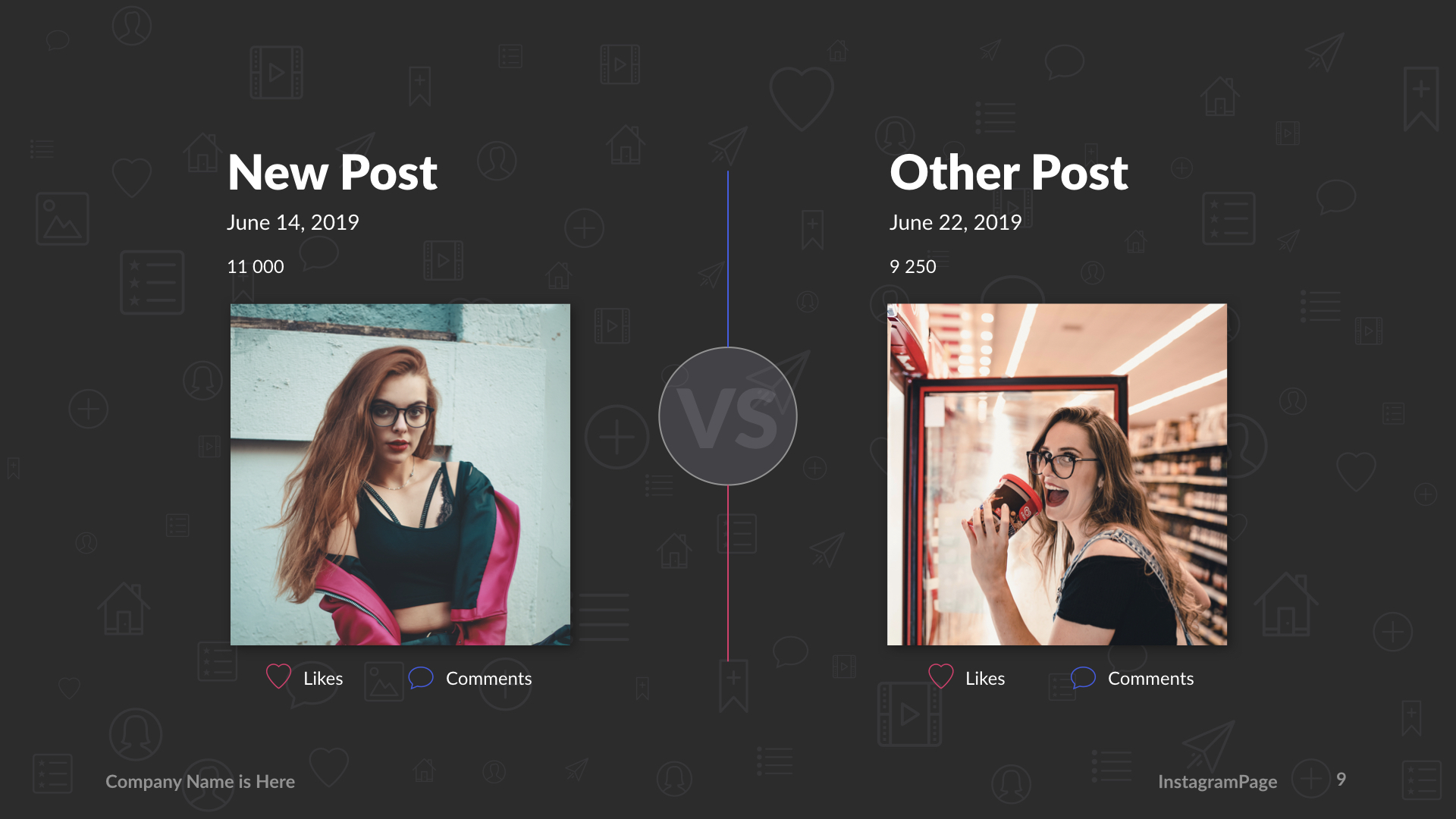 Instagram Analytics Keynote Presentation Template, Presentation Templates