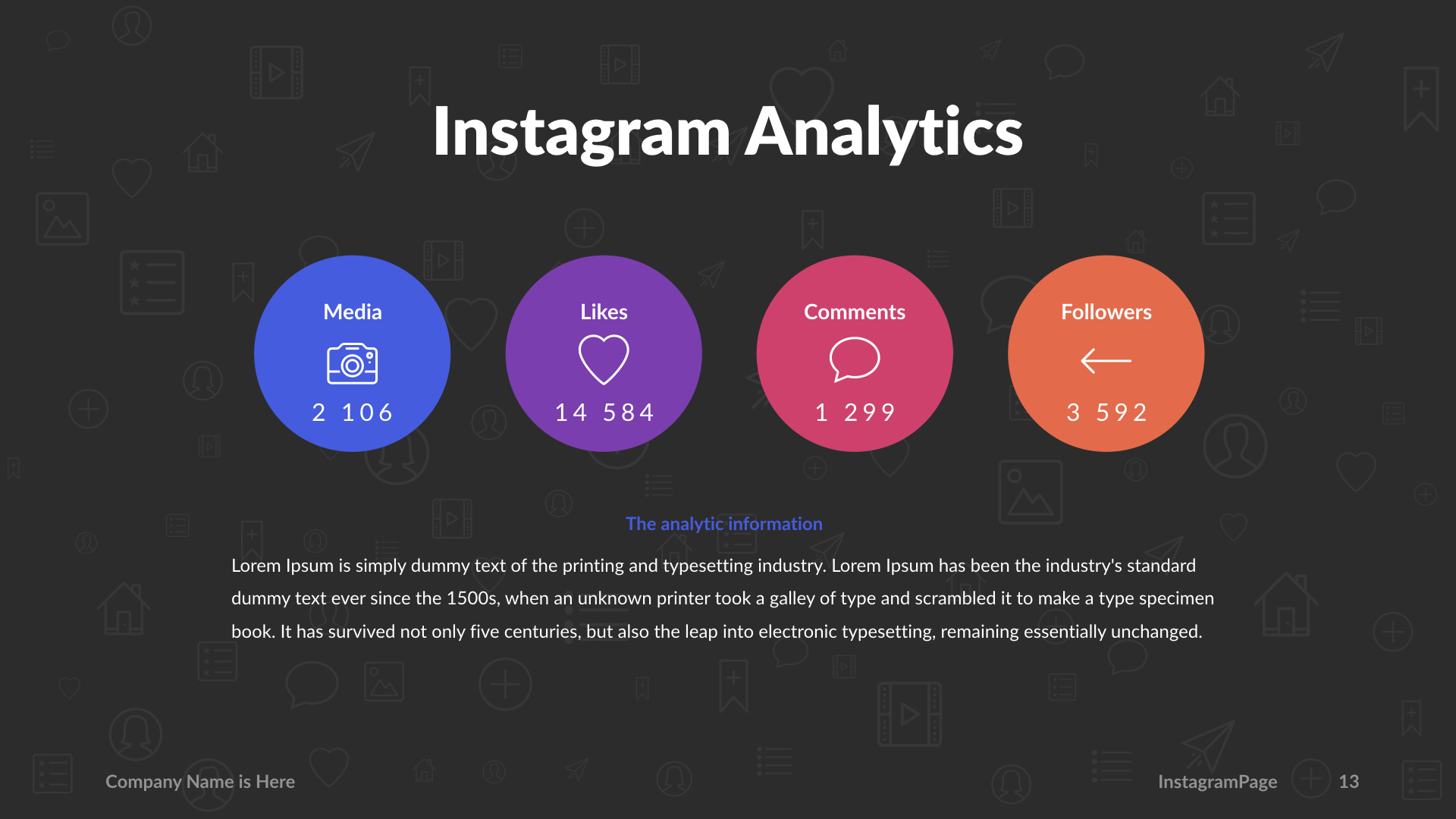 Instagram Analytics Keynote Presentation Template, Presentation Templates