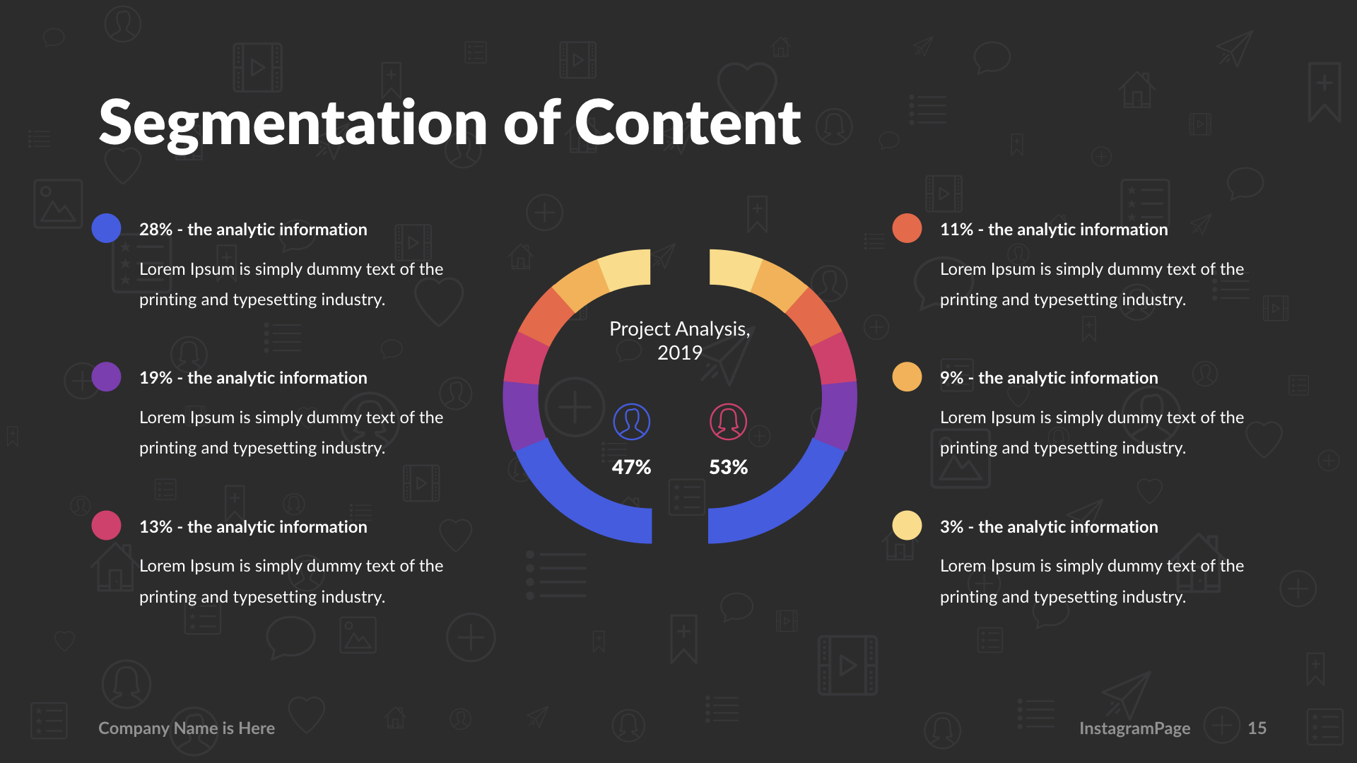 Instagram Analytics Keynote Presentation Template, Presentation Templates