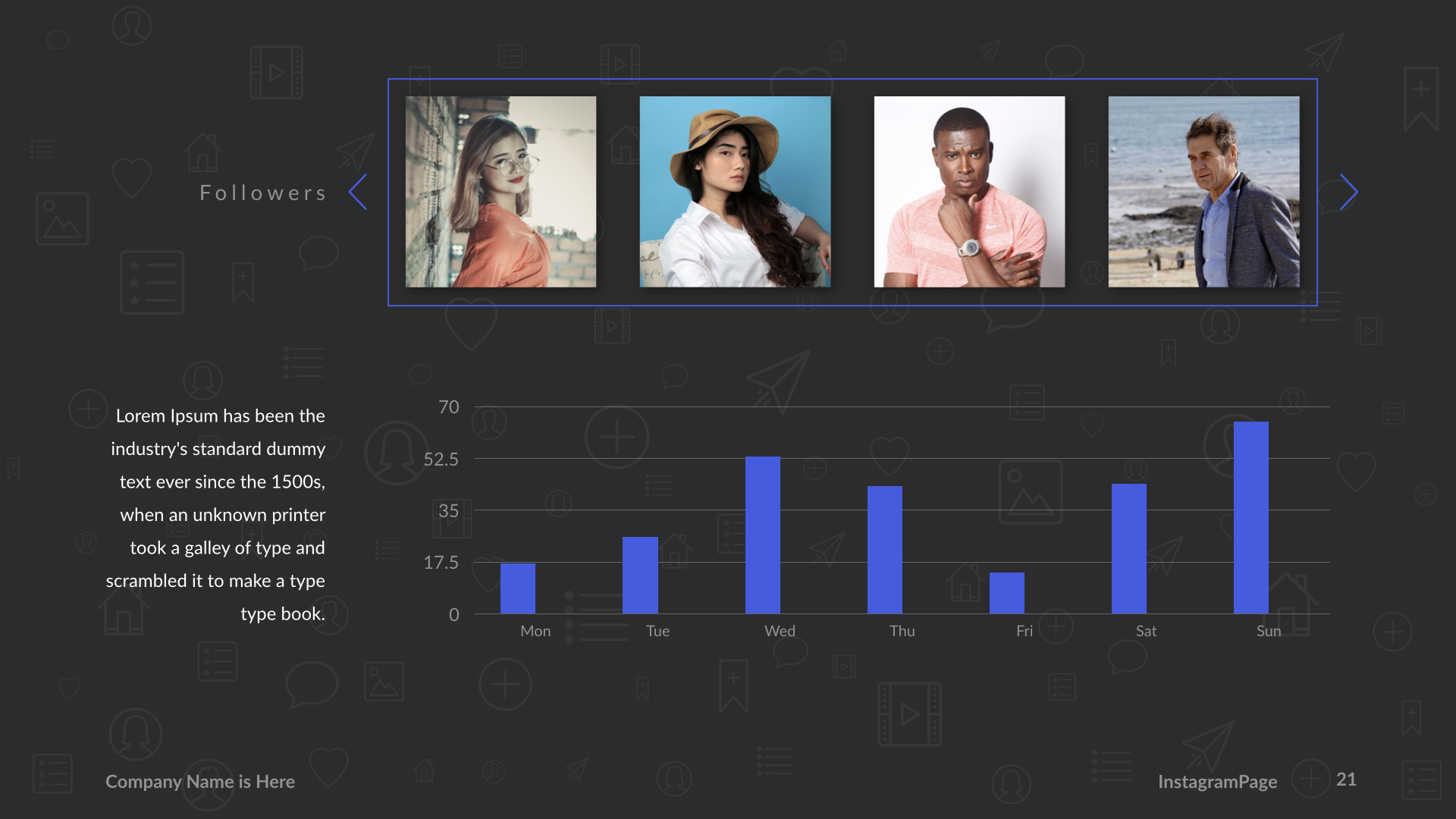 Instagram Analytics Keynote Presentation Template, Presentation Templates
