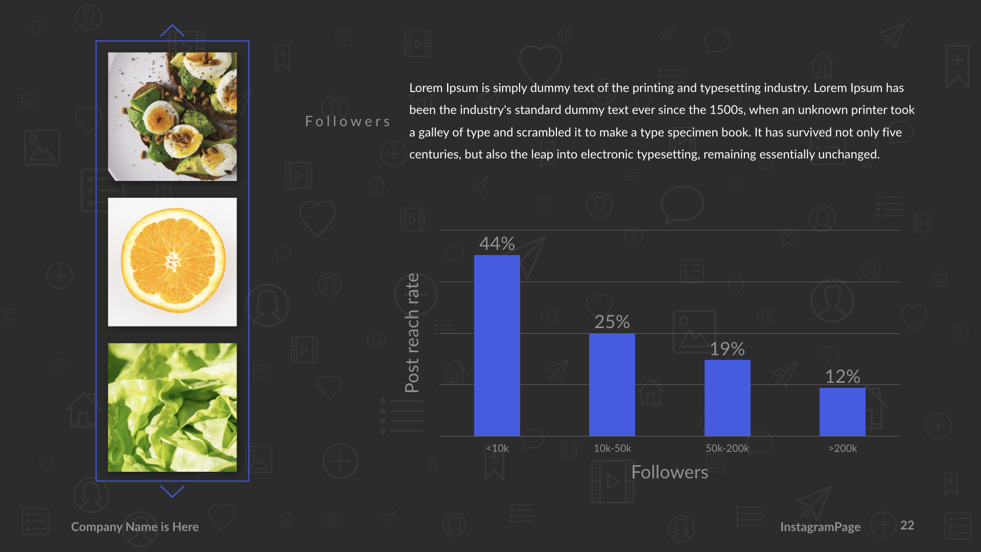 Instagram Analytics Keynote Presentation Template, Presentation Templates