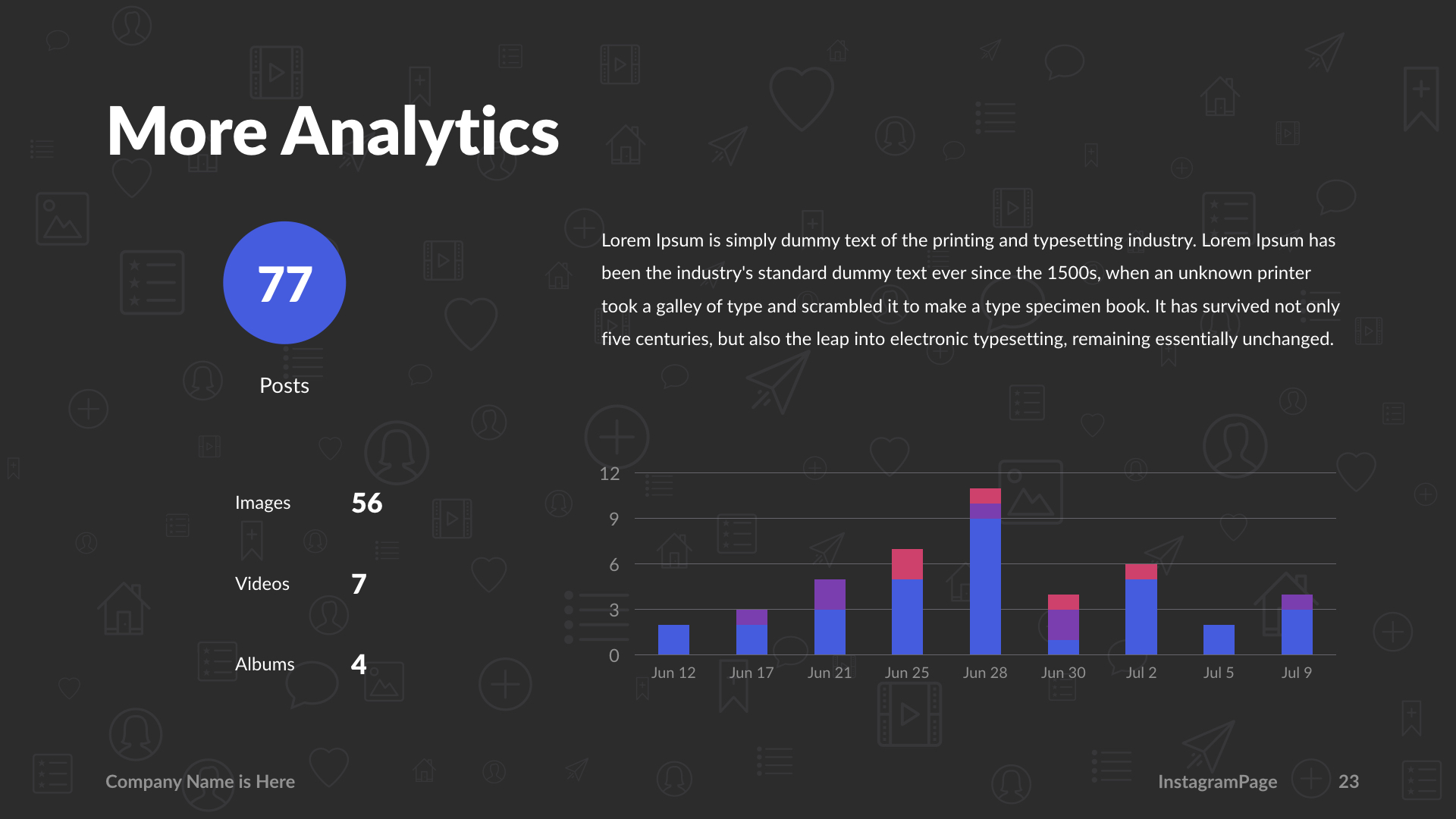 Instagram Analytics Keynote Presentation Template, Presentation Templates