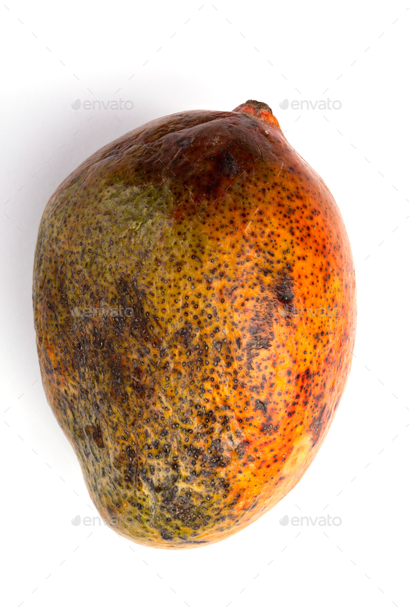 Rotten mango. Overripe Fruit on a white background.Isolated Stock Photo ...