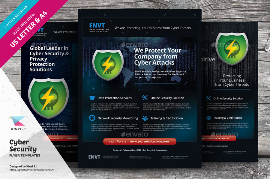 Cyber Security Flyer Templates, Print Templates | GraphicRiver