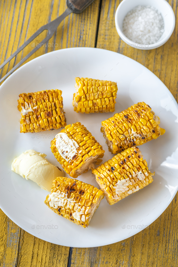 Grilled corn on the plate Stock Photo by Alex9500 | PhotoDune