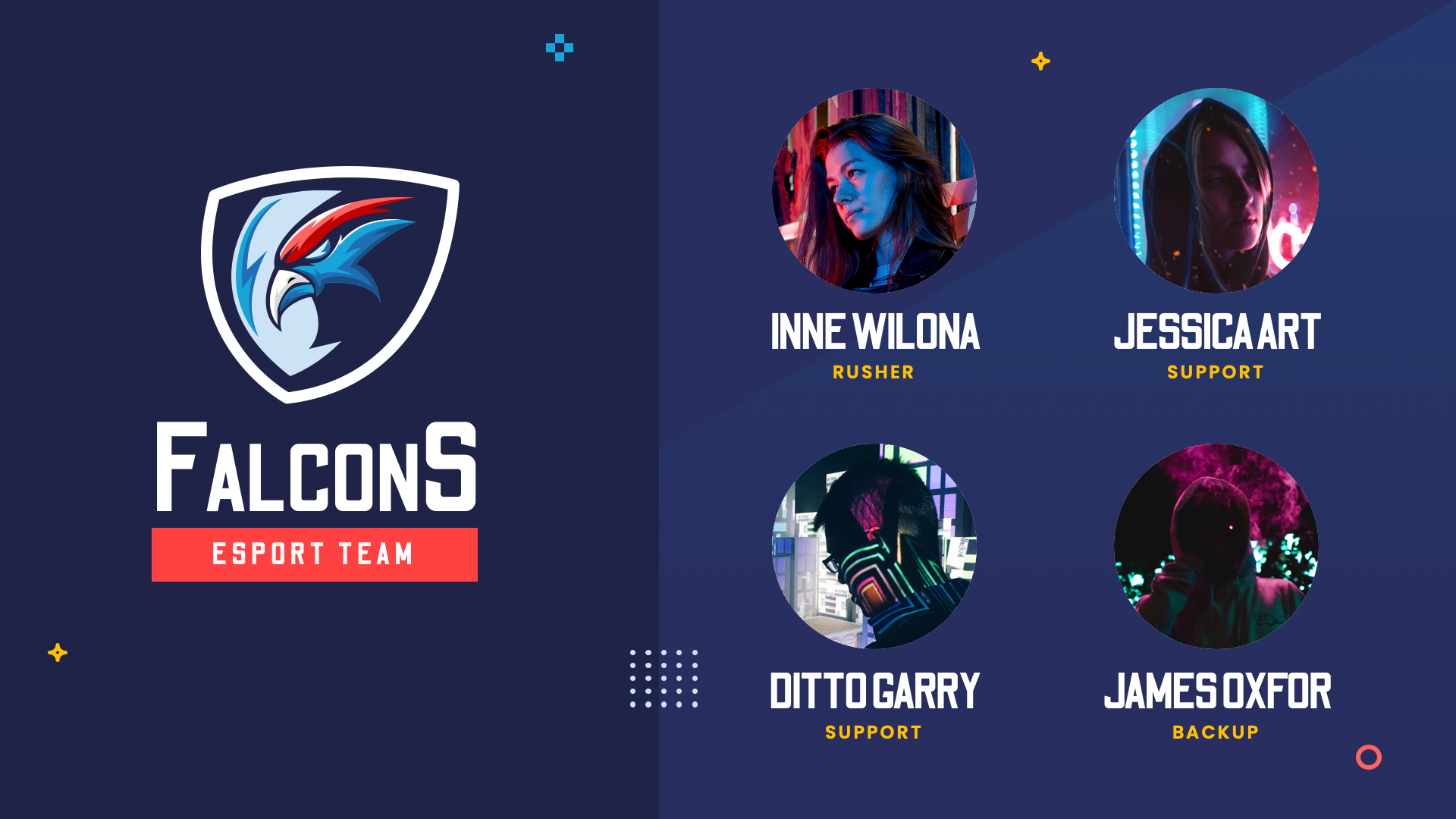 Falcons - Esport & Gaming Powerpoint Template, Presentation Templates