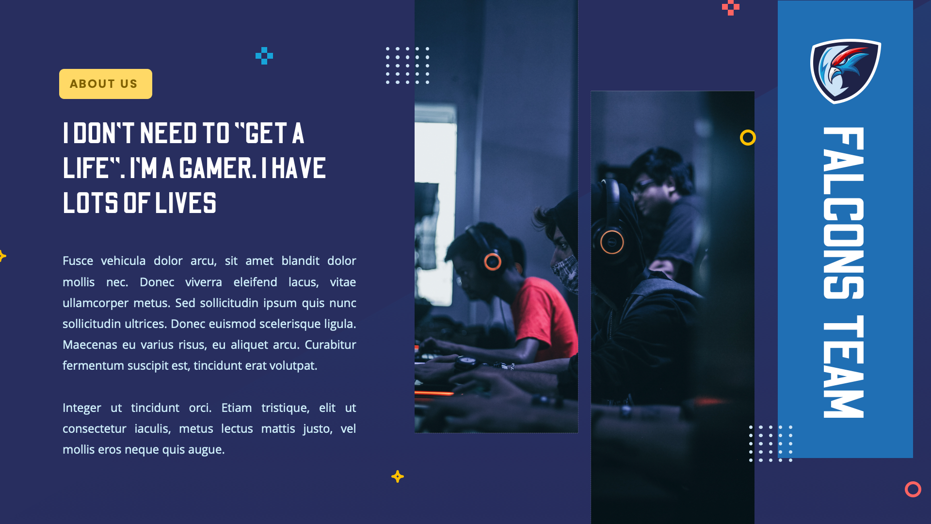 Falcons - Esport & Gaming Powerpoint Template, Presentation Templates