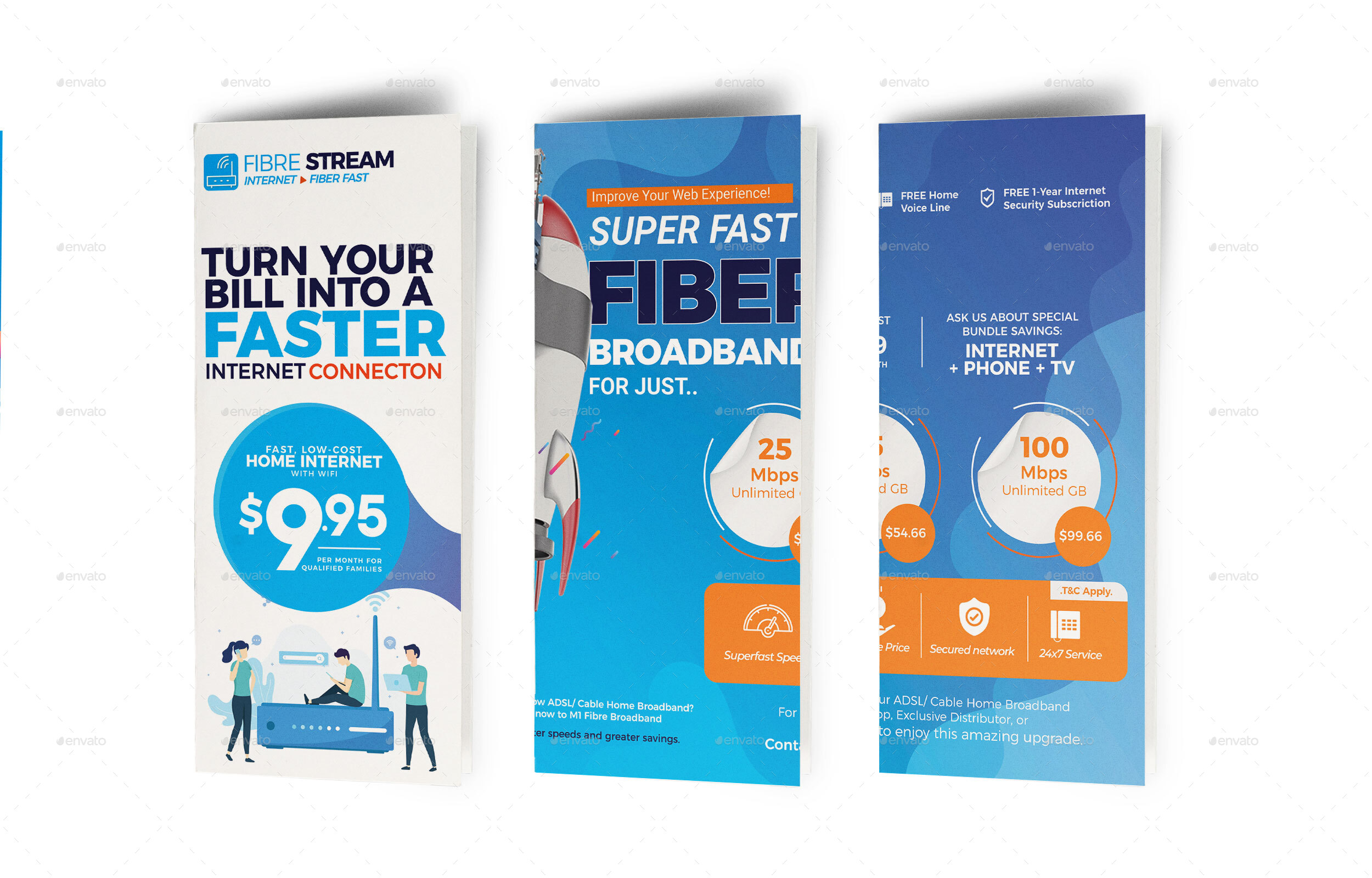Internet Broadband Trifold Brochure Templates, Print Templates ...