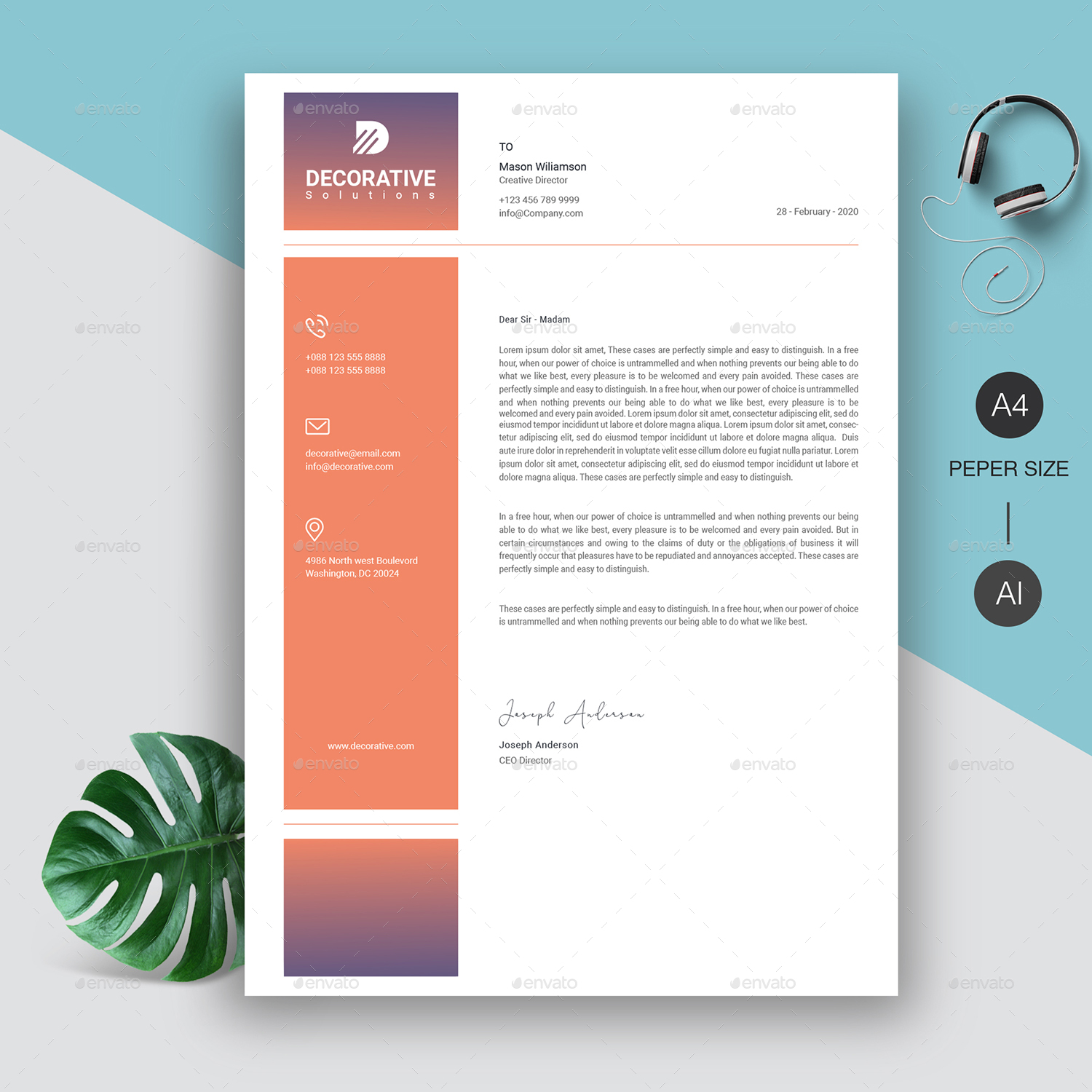 Modern Letterhead, Print Templates | GraphicRiver