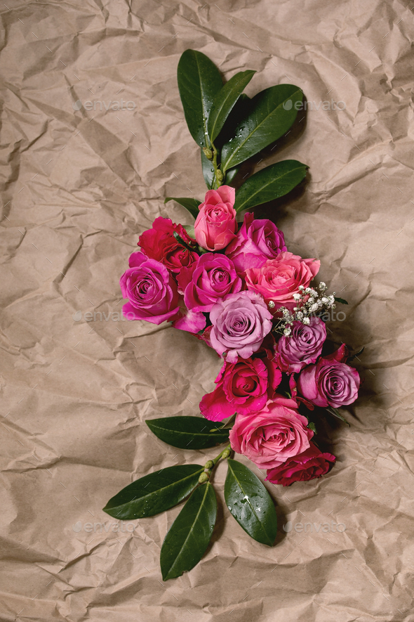 Creative layout roses flowers Stock Photo by NatashaBreen | PhotoDune