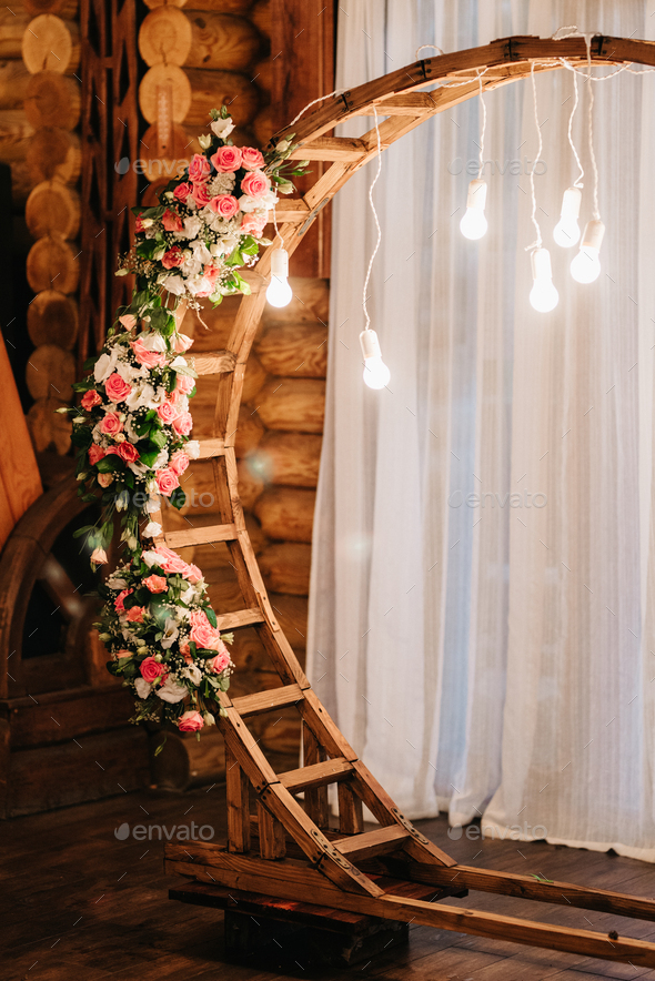 Banquet hall for weddings with decorative elements Stock Photo by ...