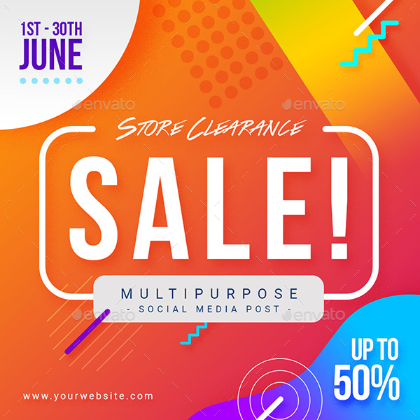 Sales Social Media Post, Web Elements | GraphicRiver