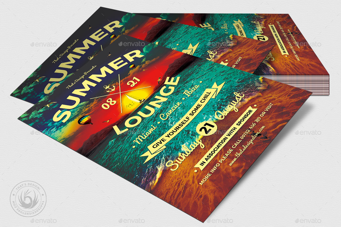 Summer Lounge Flyer Template V3, Print Templates | GraphicRiver