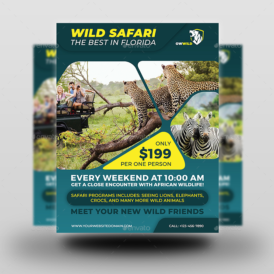 Wildlife Safari Flyer Templates, Print Templates | GraphicRiver