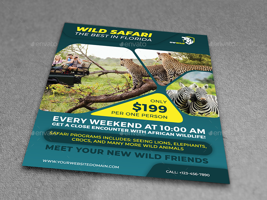 Wildlife Safari Flyer Templates, Print Templates | GraphicRiver