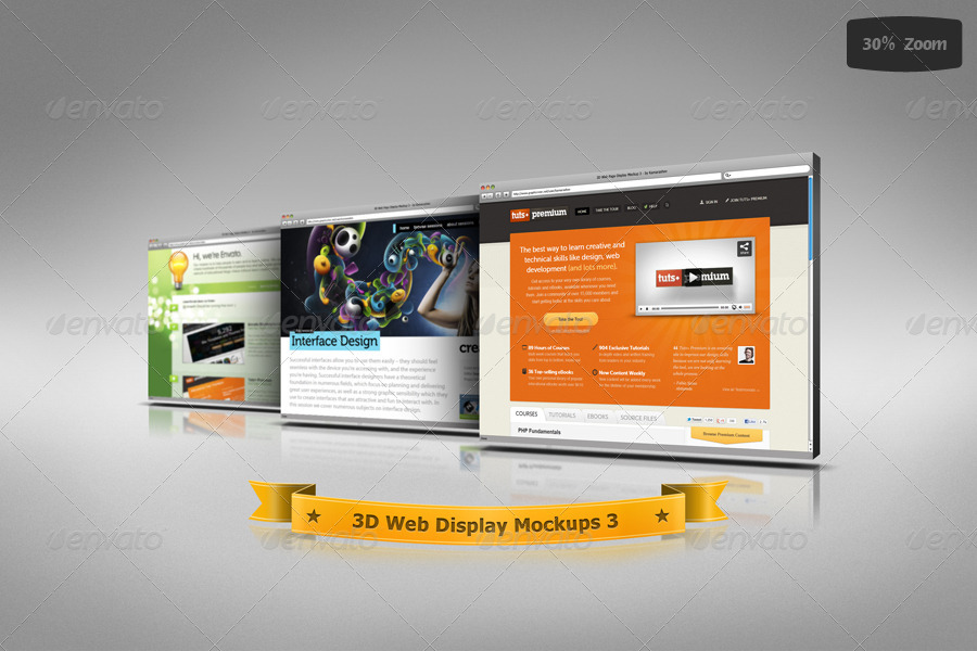 3D Web Page Display Mockups 3, Graphics | GraphicRiver
