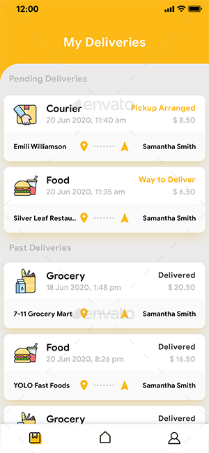 2 App UI Kit| Courier App UI Kit| Peer to peer Courier delivery app UI ...