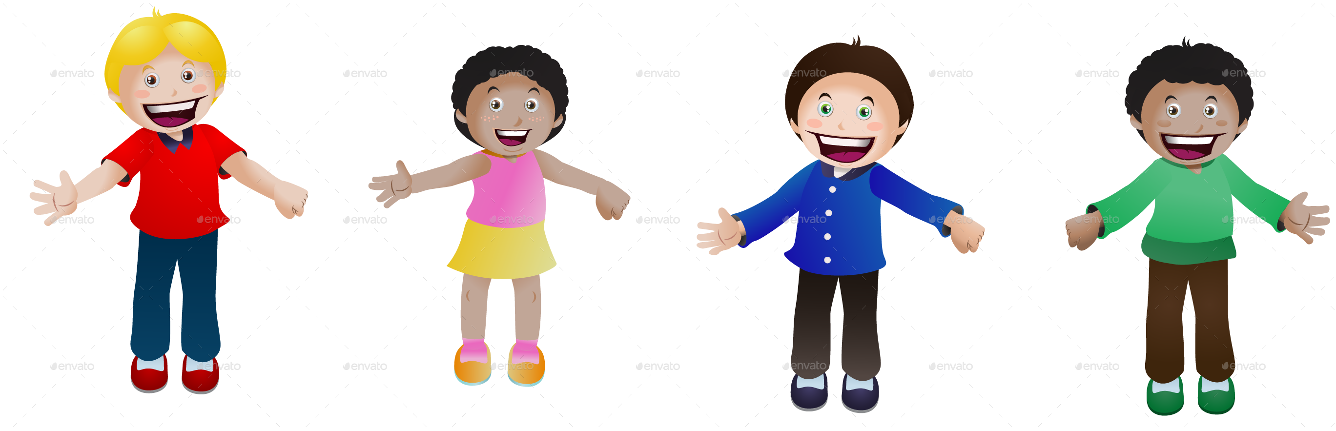 Illustration of Various United Children, Vectors | GraphicRiver