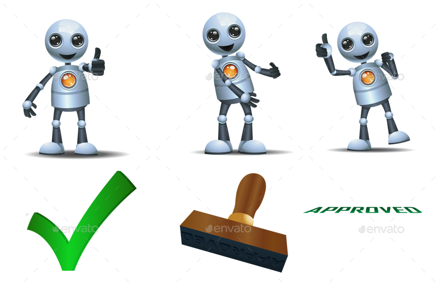 Little Robot Thumb Up of Approval, Vectors | GraphicRiver