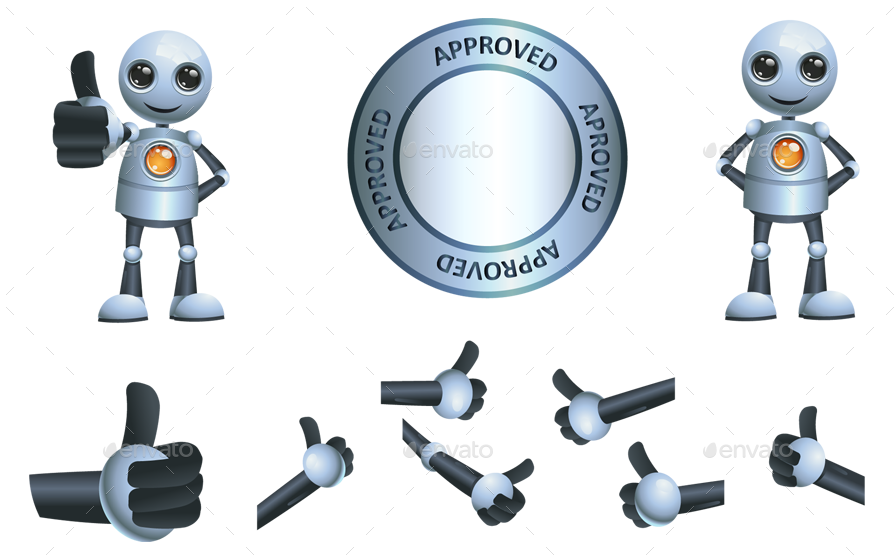 Little Robot Thumb Up of Approval, Vectors | GraphicRiver