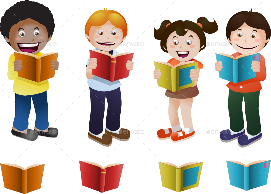 Childrens Studying and Learning, Vectors | GraphicRiver