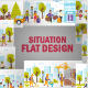 Flat People Scene Situation, Vectors | GraphicRiver