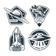 Space Emblem Monochrome Set, Vectors | GraphicRiver