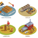 Timber Mill Compositions Set, Vectors | GraphicRiver