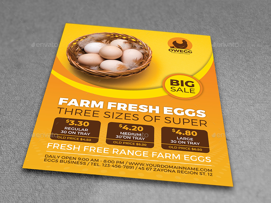 Farm Fresh Eggs Flyer Template, Print Templates | GraphicRiver