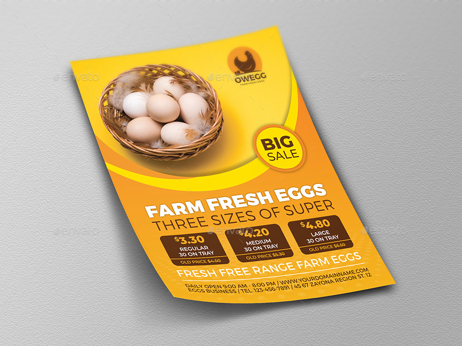 Farm Fresh Eggs Flyer Template, Print Templates | GraphicRiver