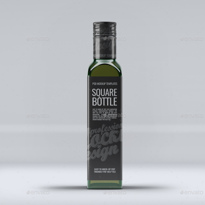 Square Glass Bottle Mock-Up v.1 by L5Design | GraphicRiver