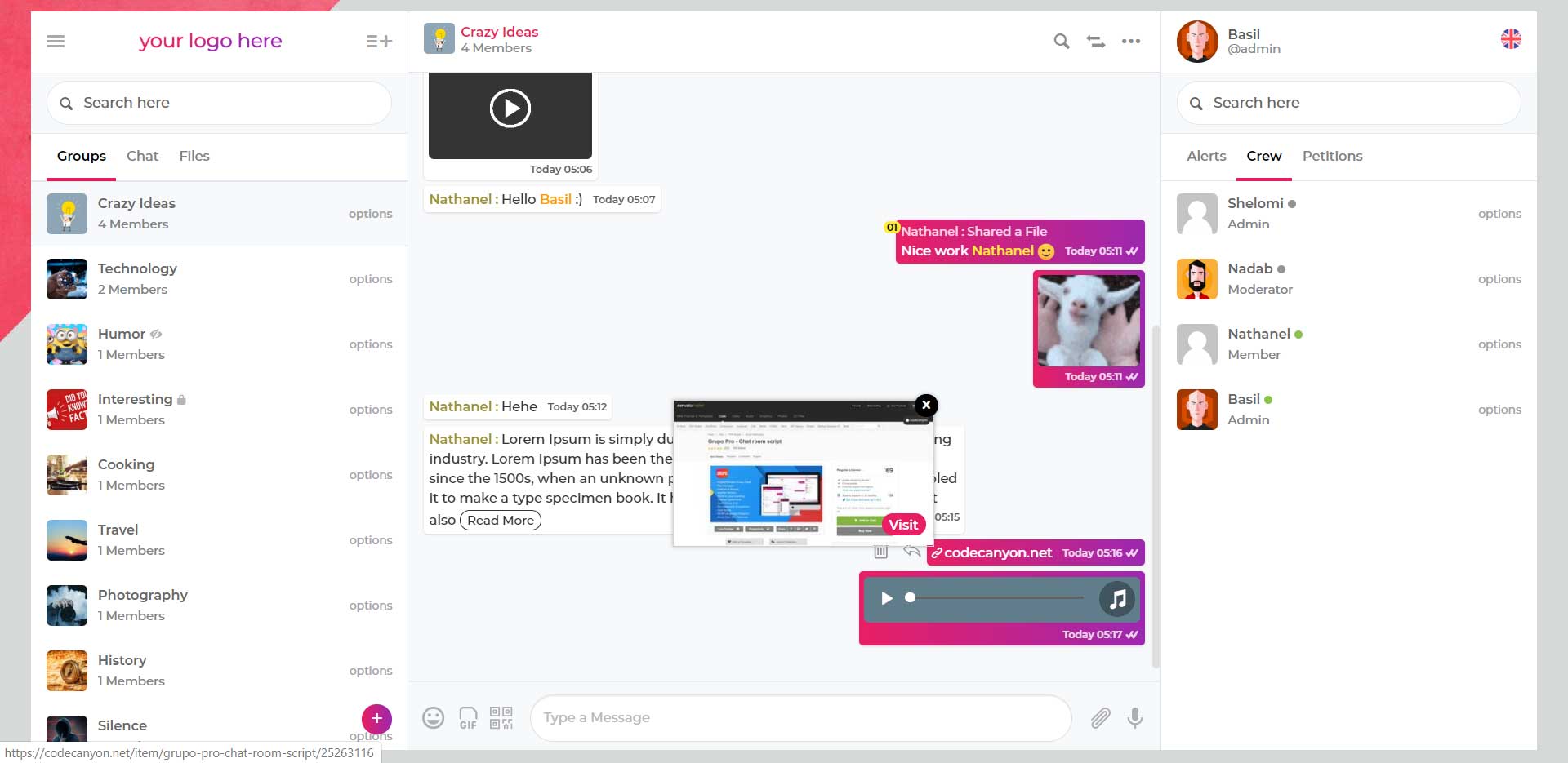 Grupo Pro - Chat Room Script by baevox | CodeCanyon