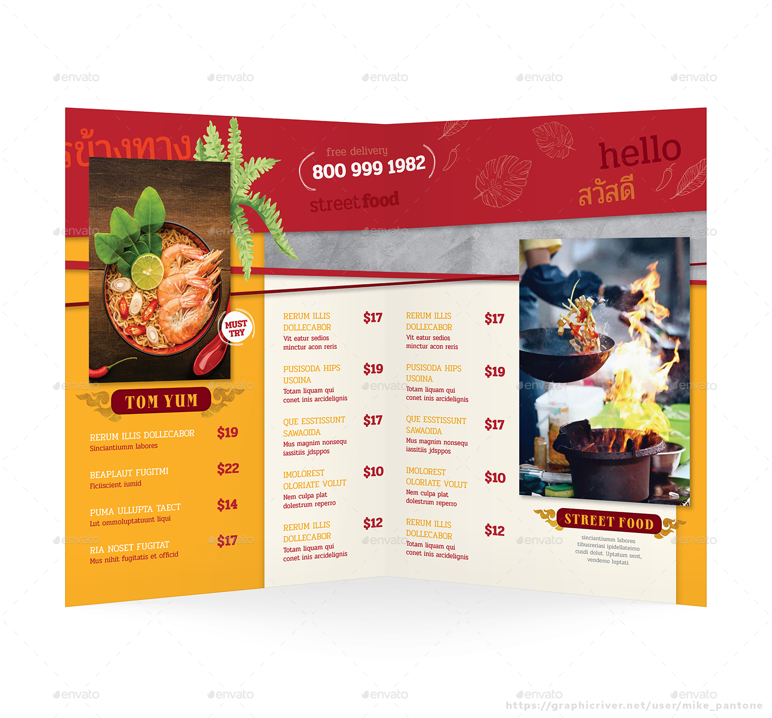 Thai Restaurant Menu Print Bundle, Print Templates | GraphicRiver