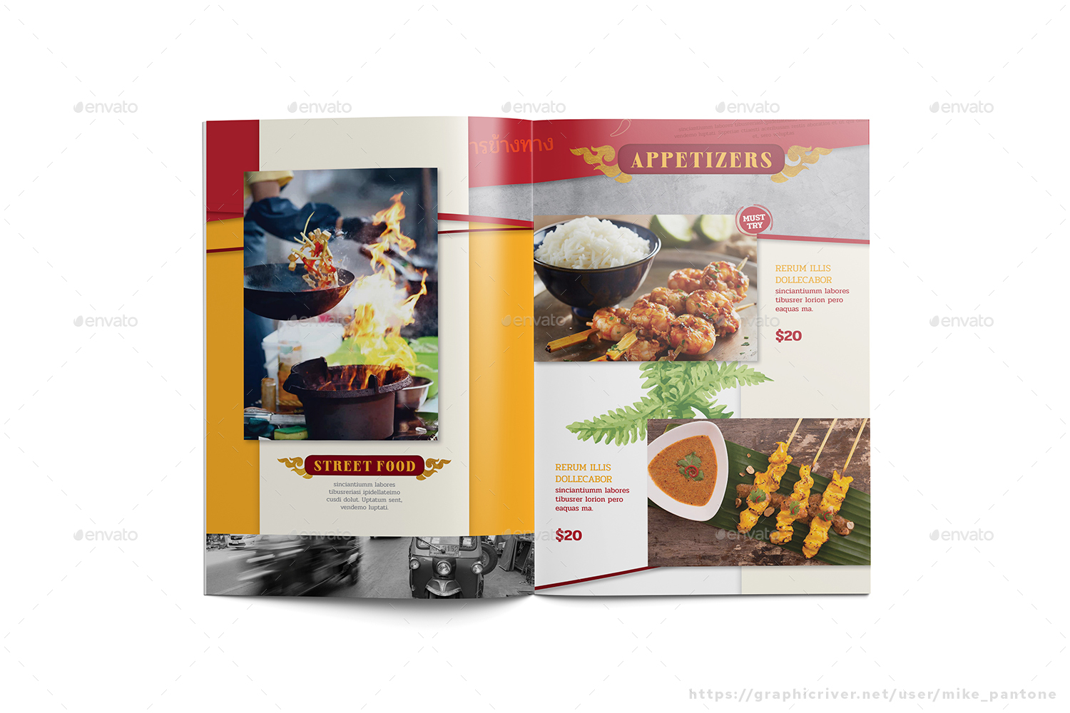 Thai Restaurant Menu Book, Print Templates | GraphicRiver