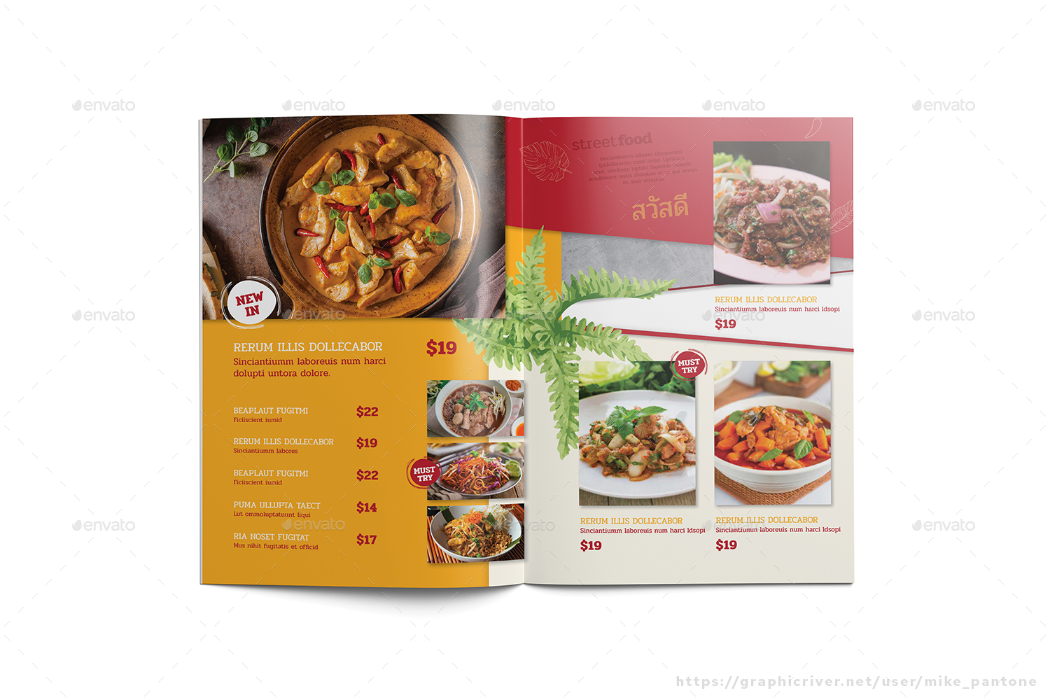 Thai Restaurant Menu Book, Print Templates | GraphicRiver