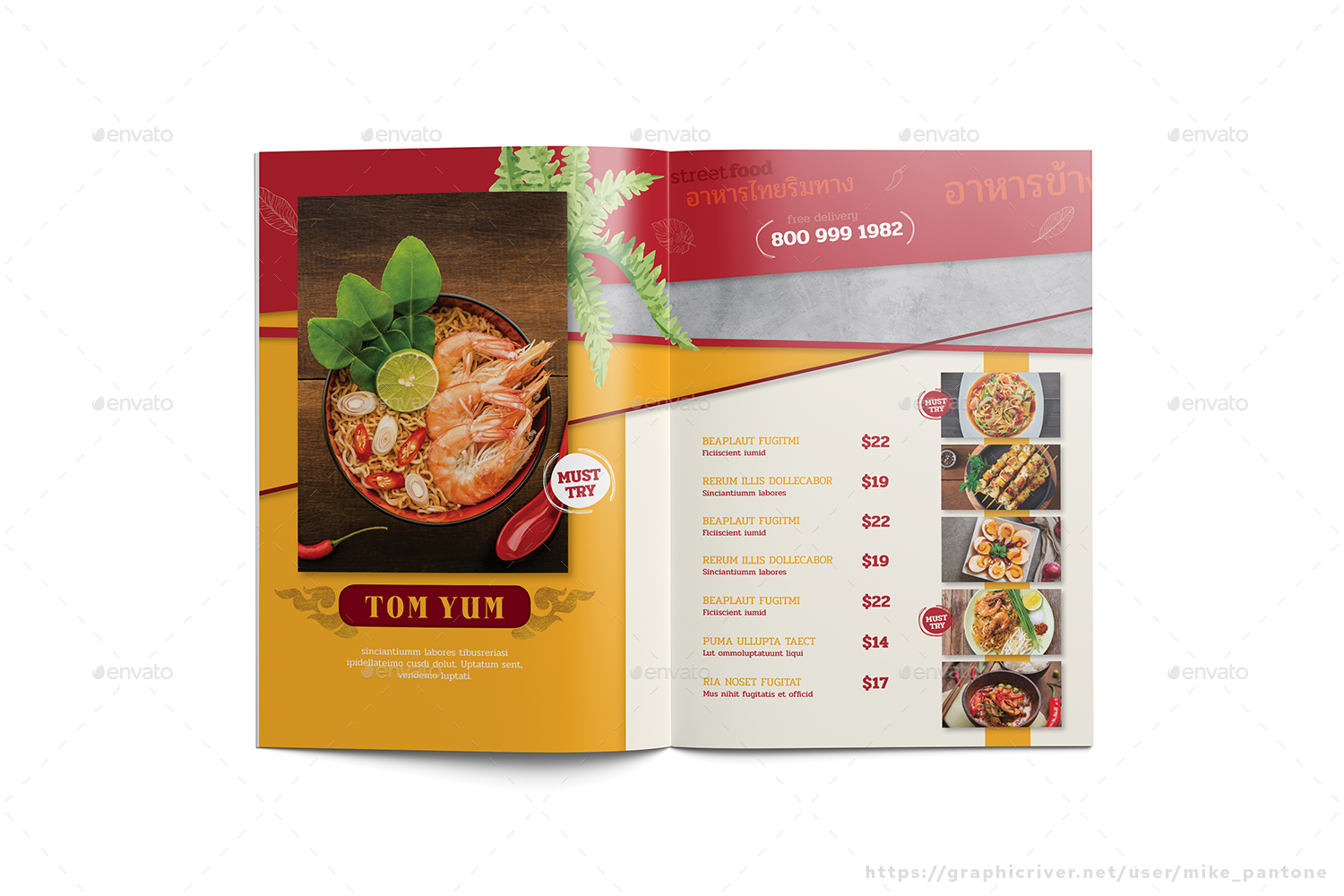 Thai Restaurant Menu Book, Print Templates | GraphicRiver