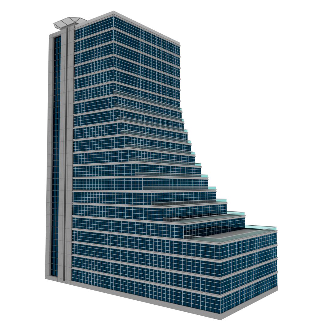 Simple Skyscraper Model with Terraces by Aderans3D | 3DOcean