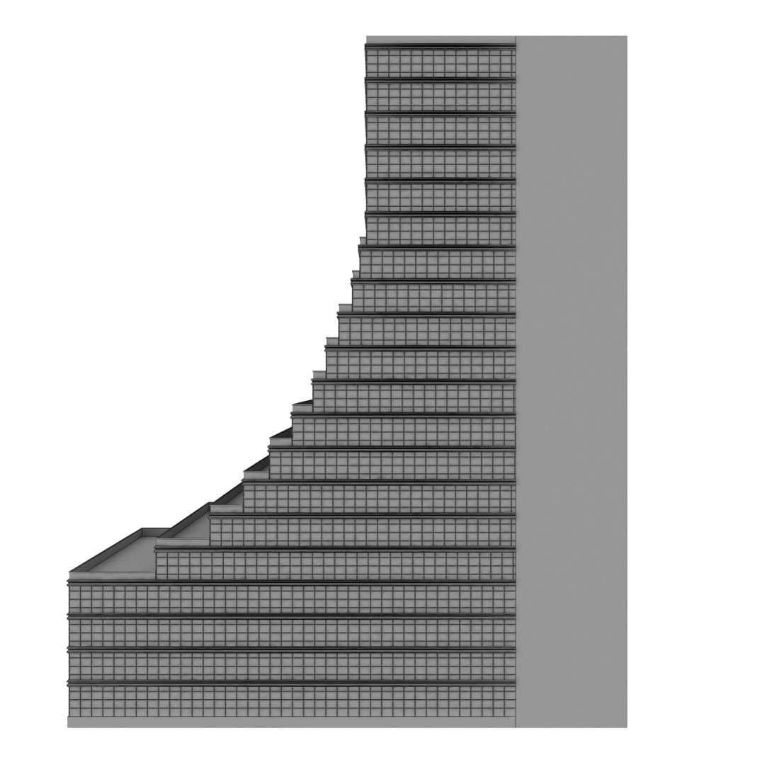 Simple Skyscraper Model with Terraces by Aderans3D | 3DOcean