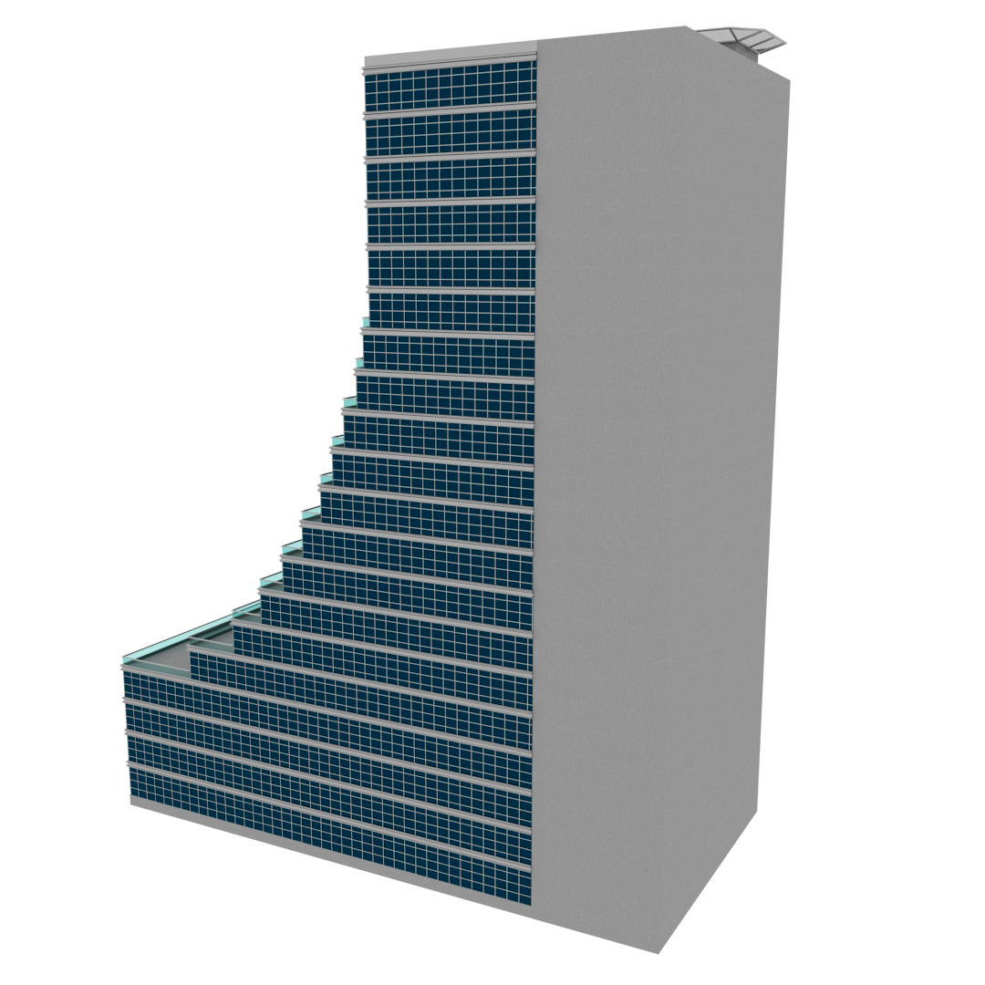 Simple Skyscraper Model with Terraces by Aderans3D | 3DOcean