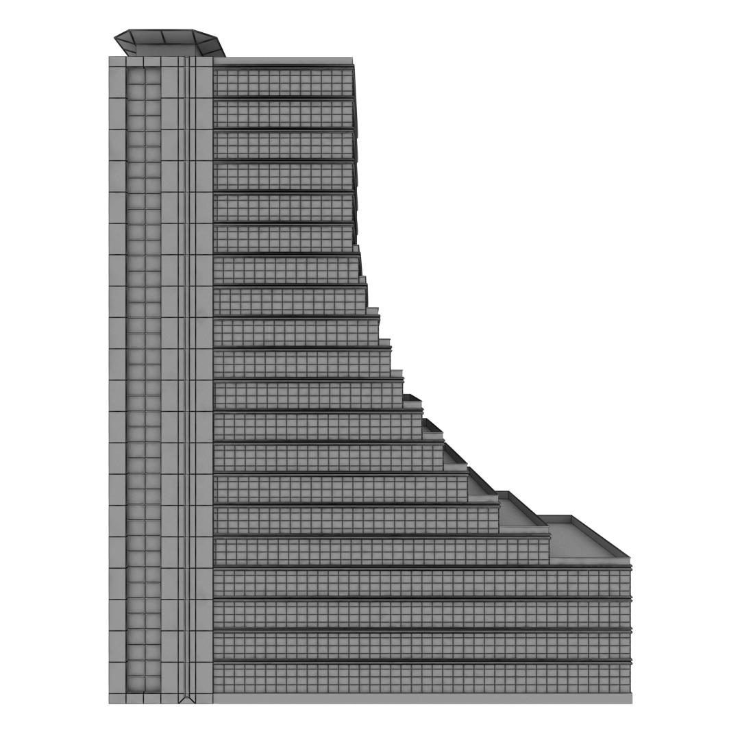 Simple Skyscraper Model with Terraces by Aderans3D | 3DOcean