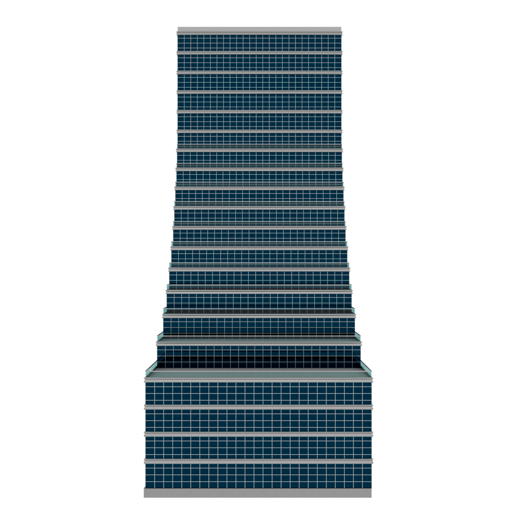 Simple Skyscraper Model with Terraces by Aderans3D | 3DOcean