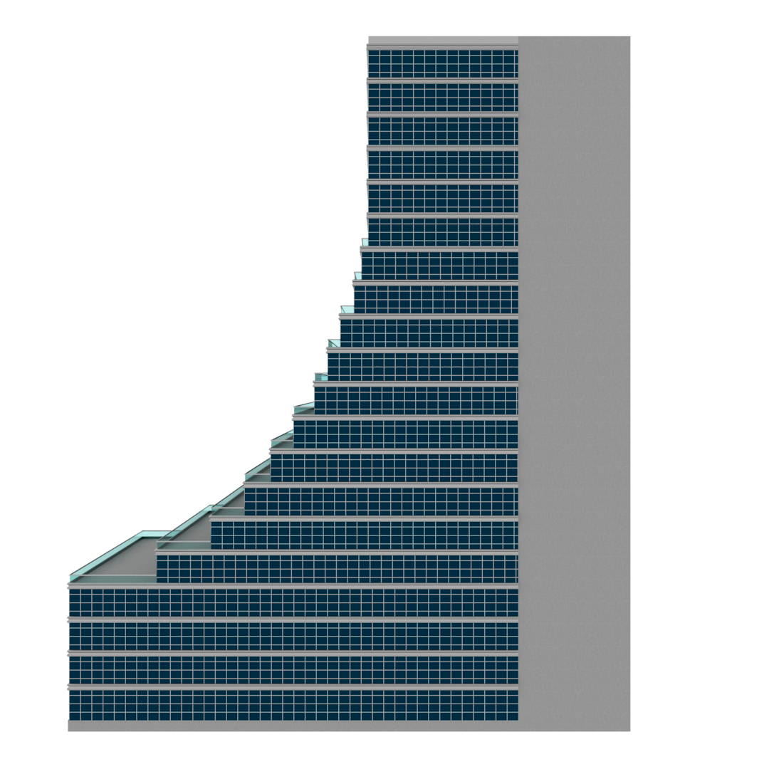 Simple Skyscraper Model with Terraces by Aderans3D | 3DOcean