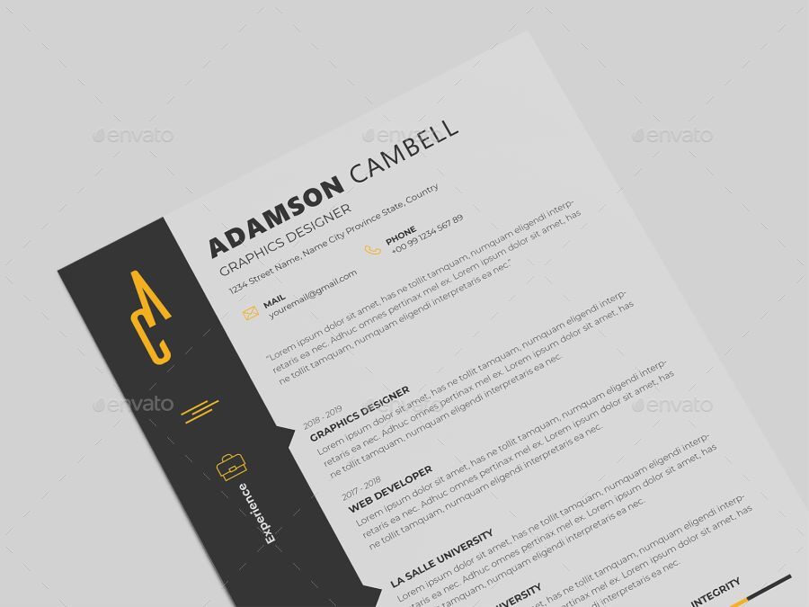 Minimalist Clean Resume CV Vol. 5, Print Templates | GraphicRiver