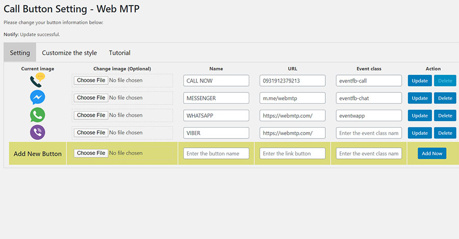 Create custom call buttons and social networks by webmtp | CodeCanyon