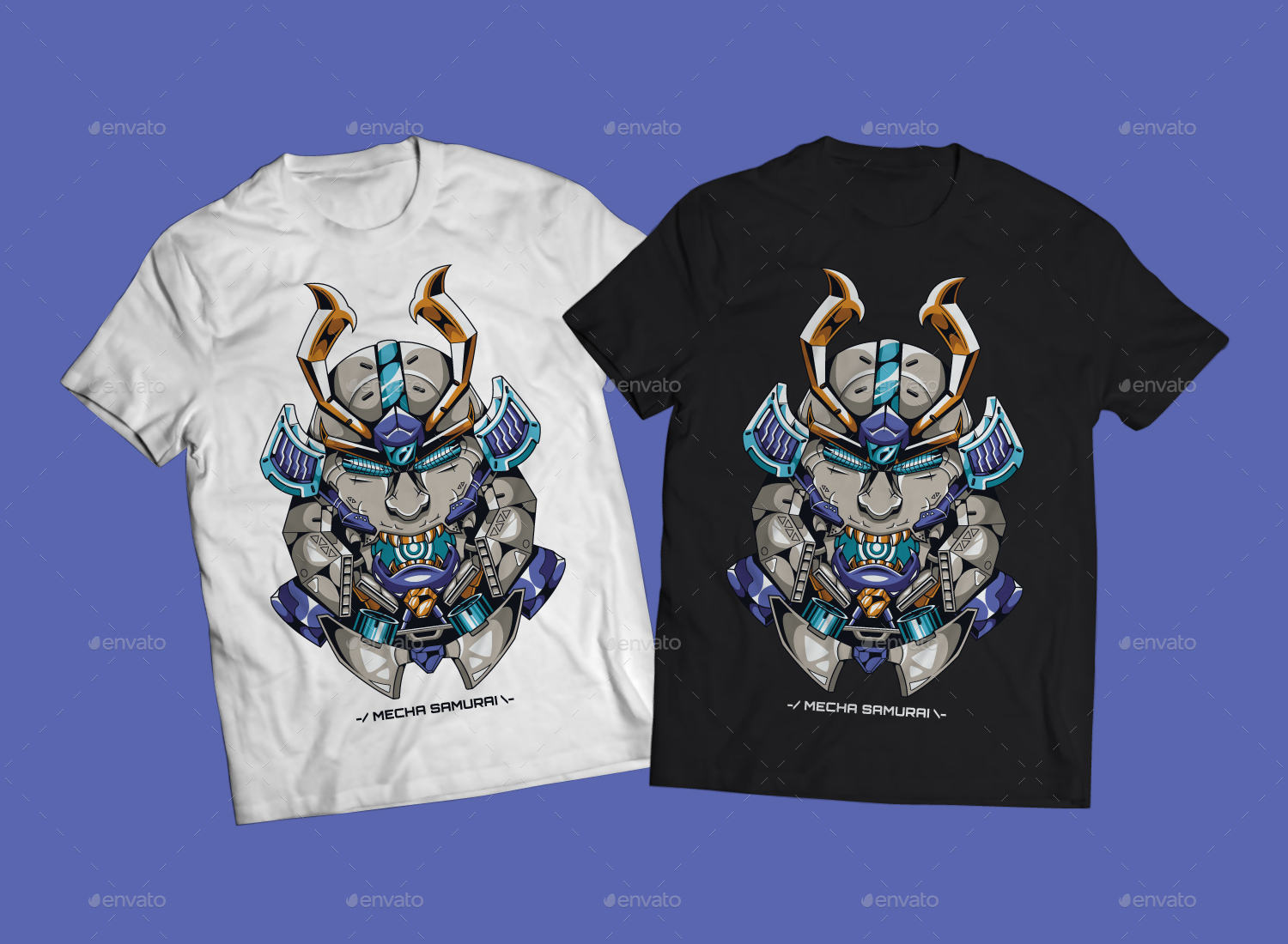 Mecha Samurai T-Shirt Design, T-Shirts | GraphicRiver