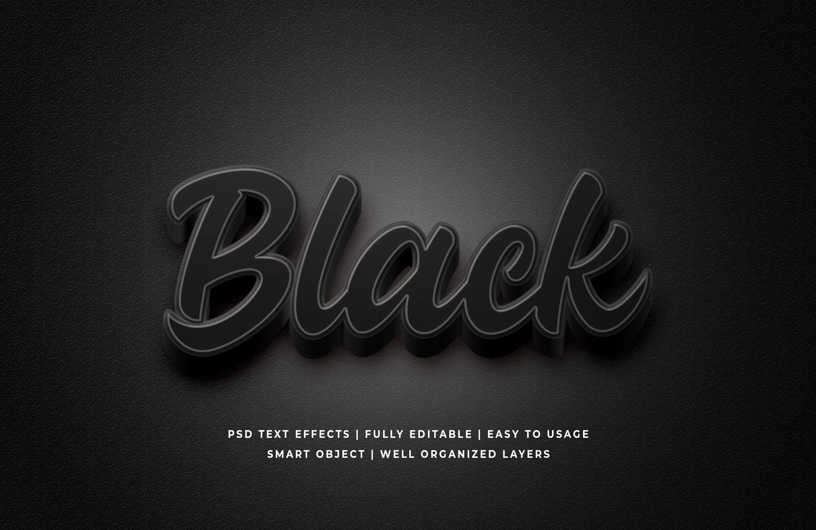 3d Black Bold Text Style Effect Mockup, Add-ons | GraphicRiver