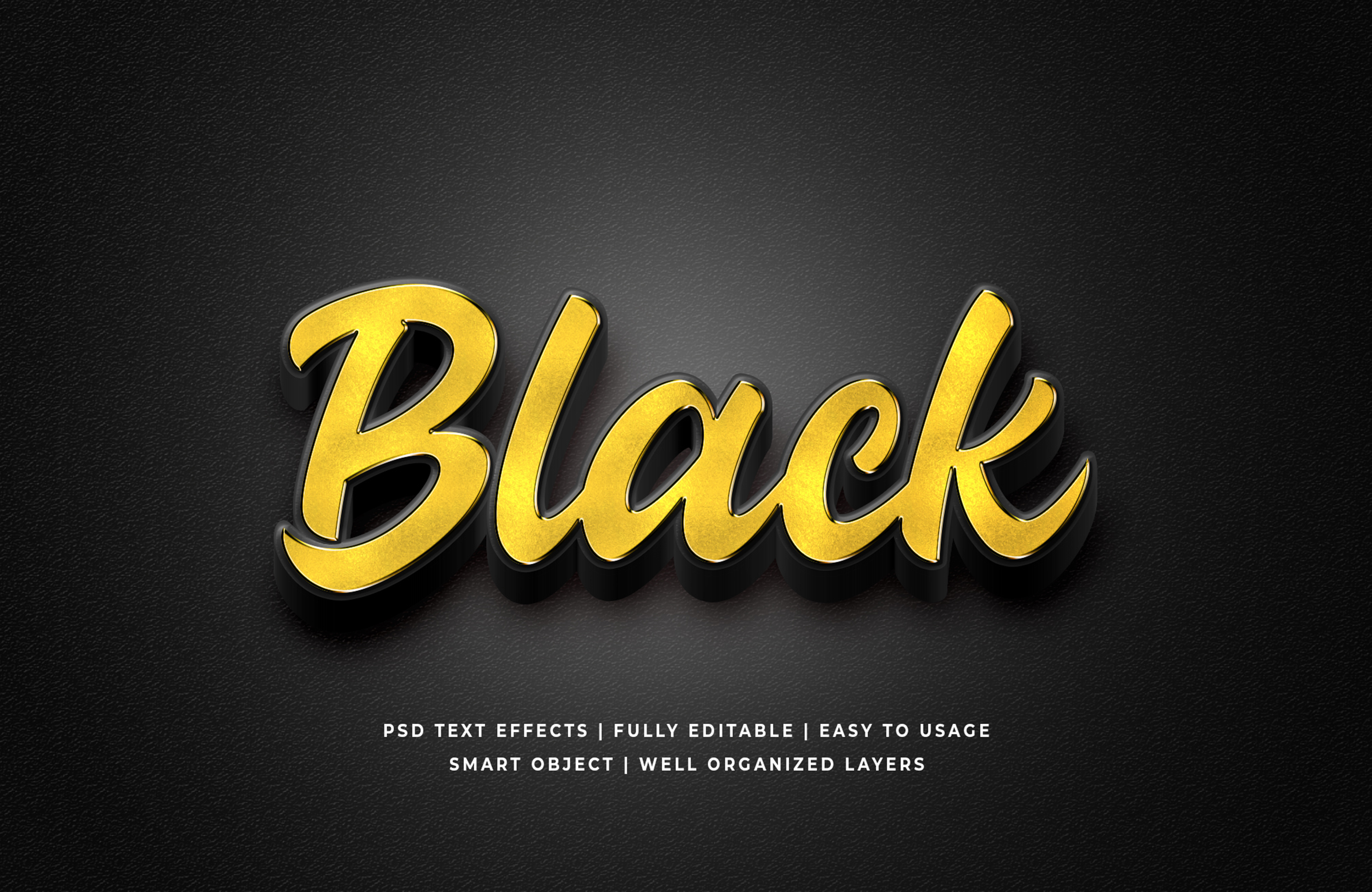 3d Black Bold Text Style Effect Mockup, Add-ons | GraphicRiver